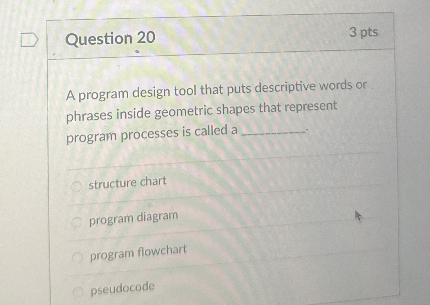 Solved Question 203 ﻿ptsA program design tool that puts | Chegg.com
