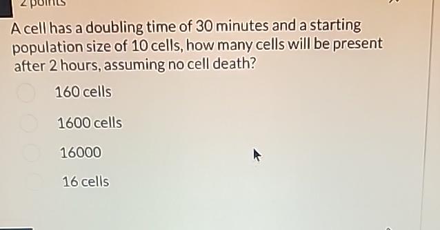 Solved A cell has a doubling time of 30 ﻿minutes and a | Chegg.com