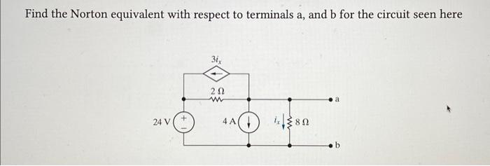 Solved Find the Norton equivalent with respect to terminals | Chegg.com