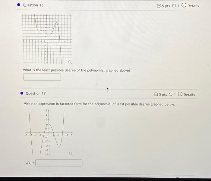 Solved Question 16 What is the least possible degree of the | Chegg.com