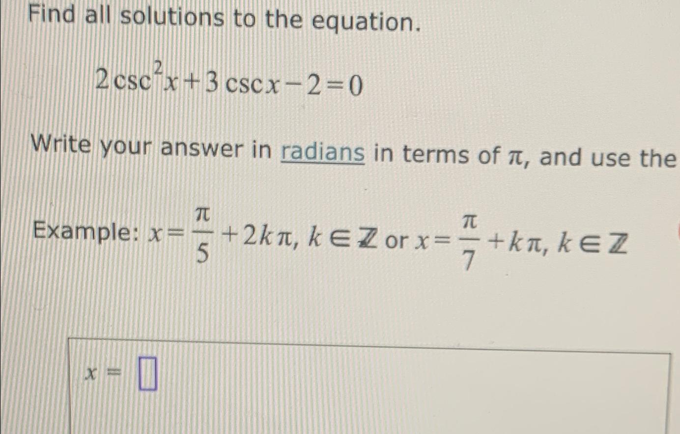 Solved Find all solutions to the | Chegg.com