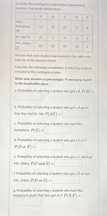 Solved Consider the contingency table below representing | Chegg.com