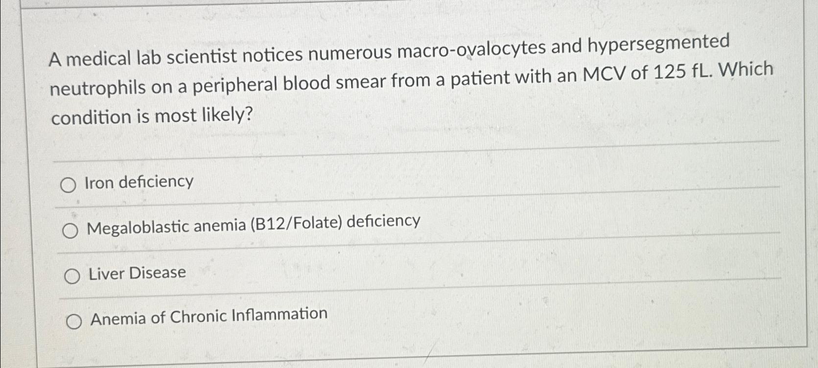 Solved A medical lab scientist notices numerous | Chegg.com