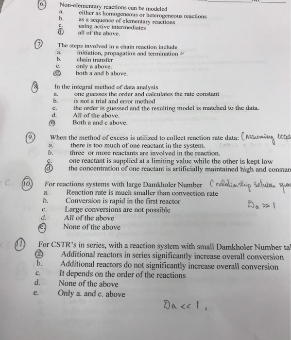 Solved b. Non-elementary reactions can be modeled either as | Chegg.com