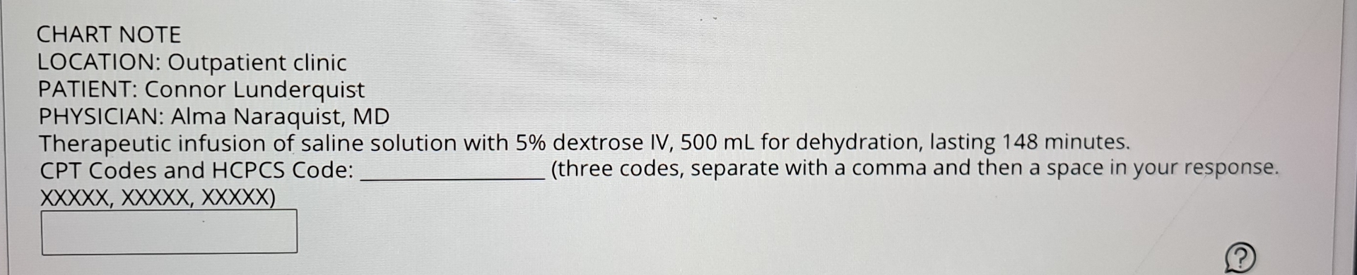 Solved CHART NOTELOCATION: Outpatient clinicPATIENT: Connor | Chegg.com