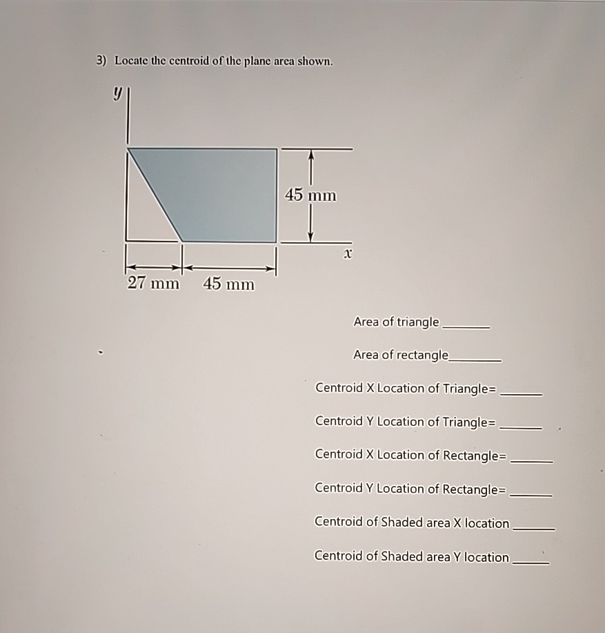 Solved Locate the centroid of the plane area shown.Area of | Chegg.com