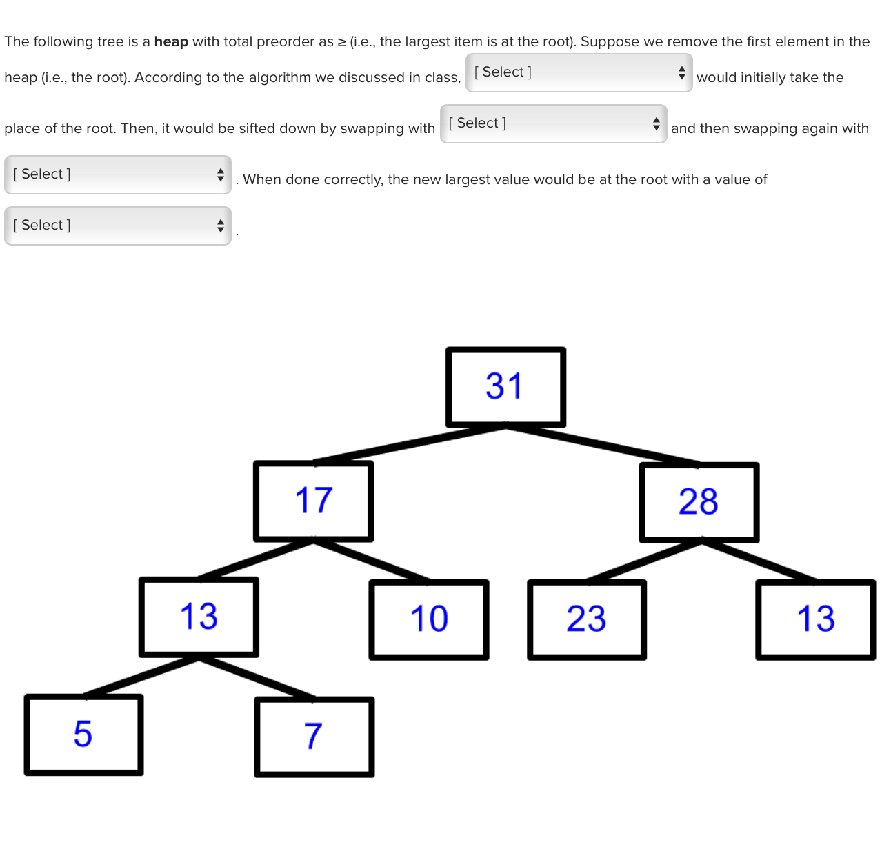 Solved The following tree is a heap with total preorder as | Chegg.com