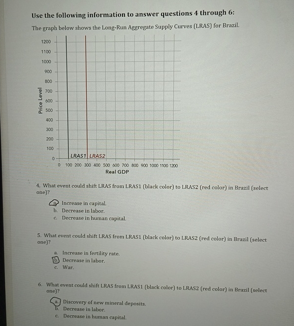 Solved Use the following information to answer questions 4 | Chegg.com