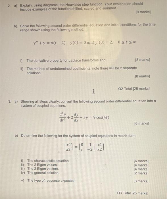 Solved 2. a) Explain, using diagrams, the Heaviside step | Chegg.com