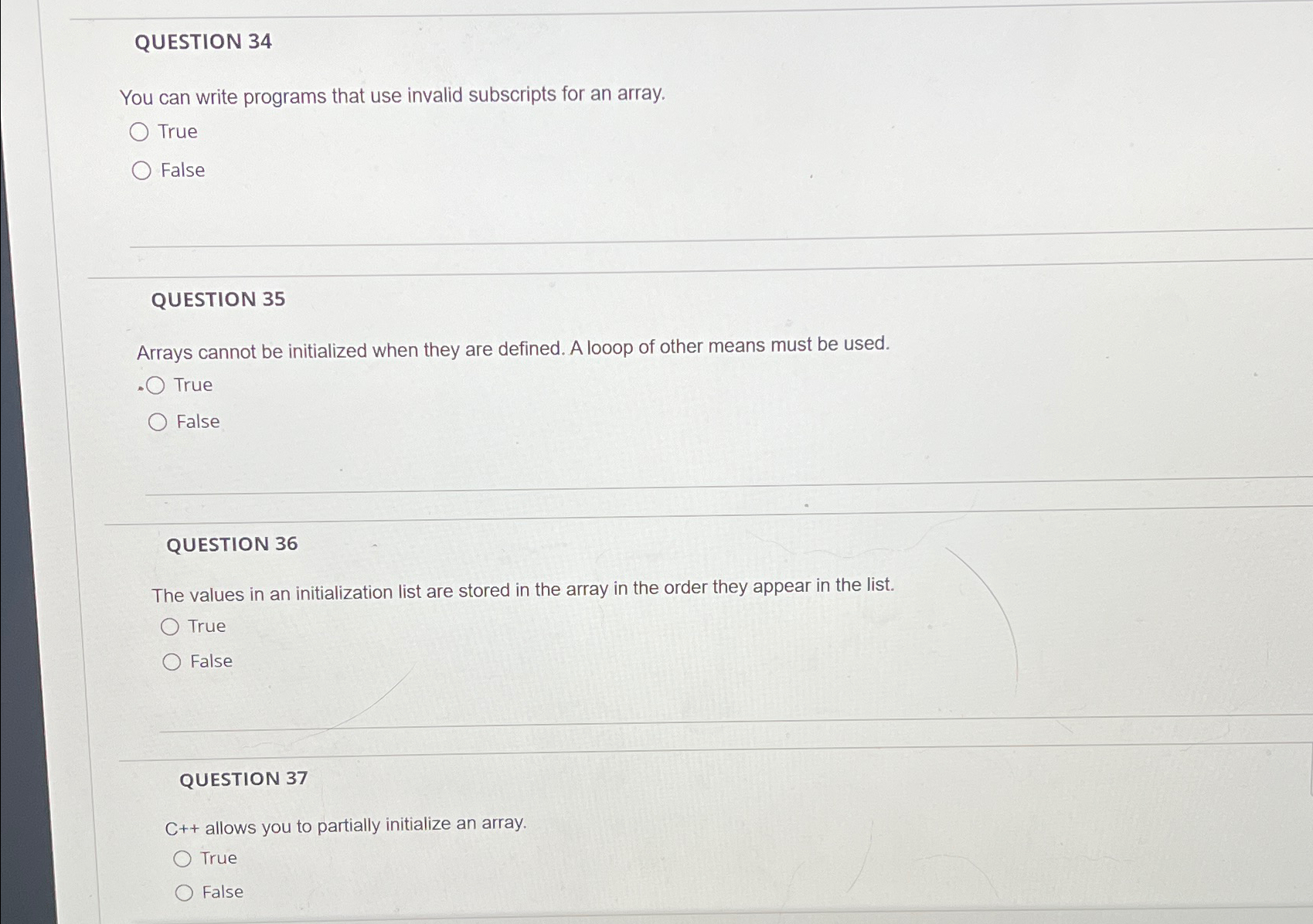 Solved QUESTION 34You can write programs that use invalid | Chegg.com