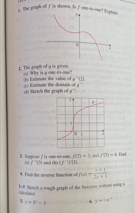 Solved 1. The graph of f is shown. Is f one-to-one? Explain. | Chegg.com