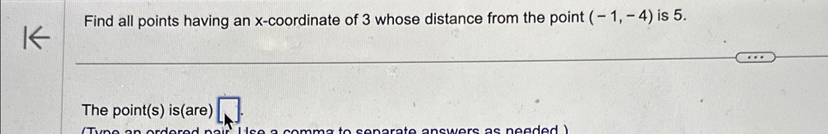 Solved Find all points having an x-coordinate of 3 ﻿whose | Chegg.com