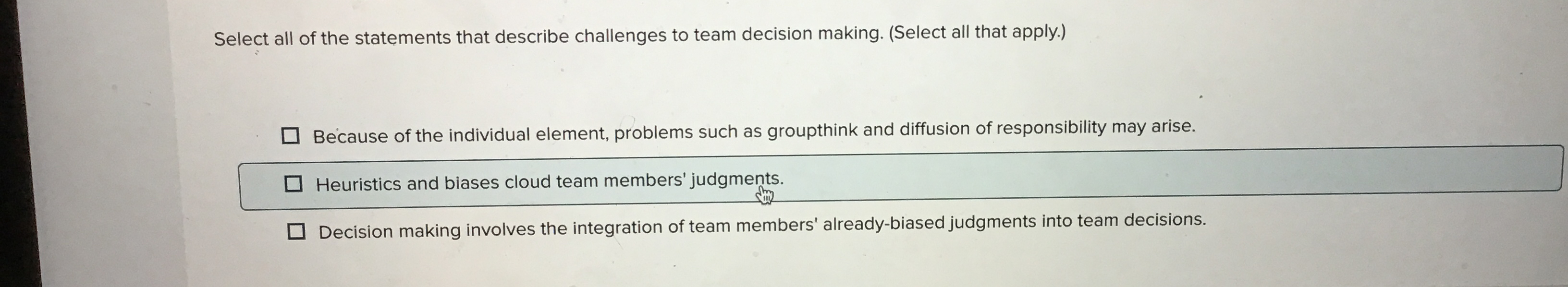 Solved Select all of the statements that describe challenges | Chegg.com