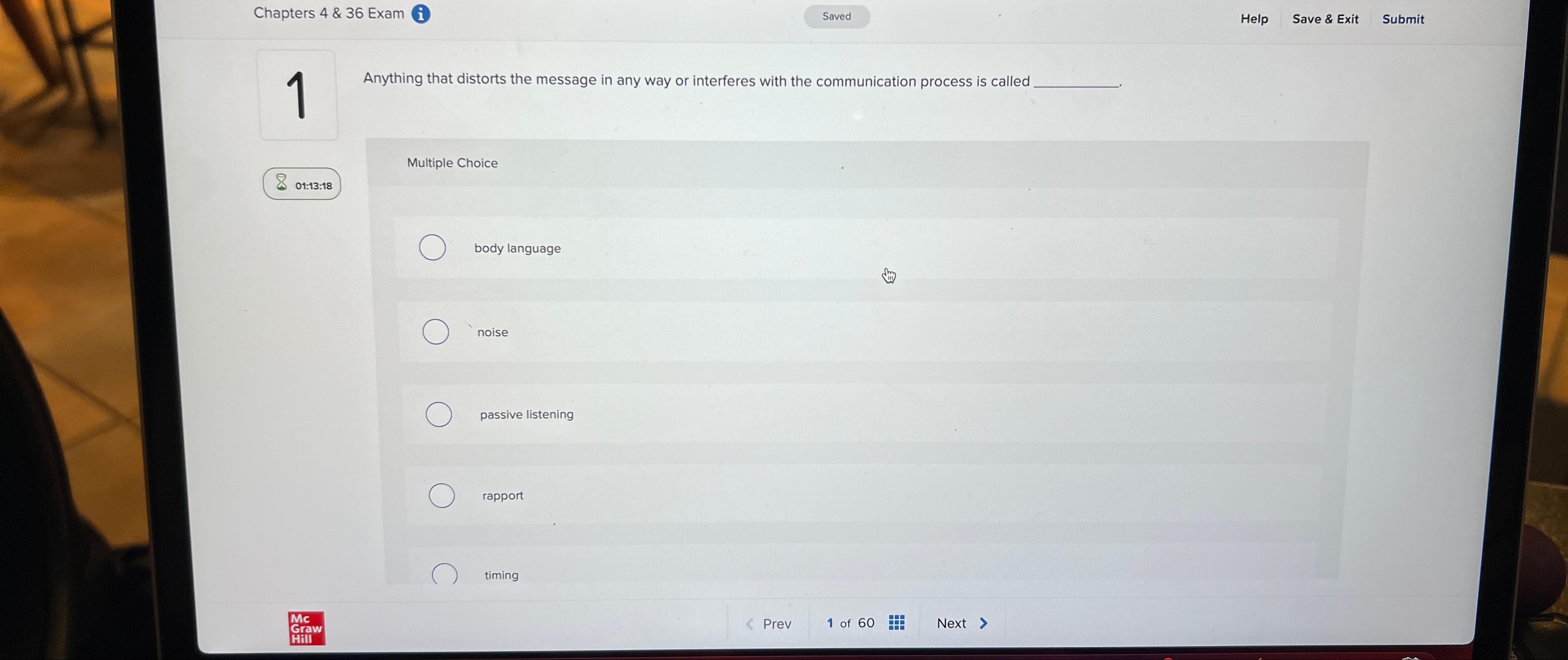Solved Chapters 4 ﻿& 36 ﻿Exam iSavedHelpSave & ExitSubmit1 | Chegg.com