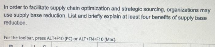 Solved In order to facilitate supply chain optimization and | Chegg.com