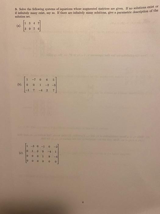Solved 3. Solve the following systems of equations whose | Chegg.com Solved 3. Solve the following systems of equations whose | Chegg.com