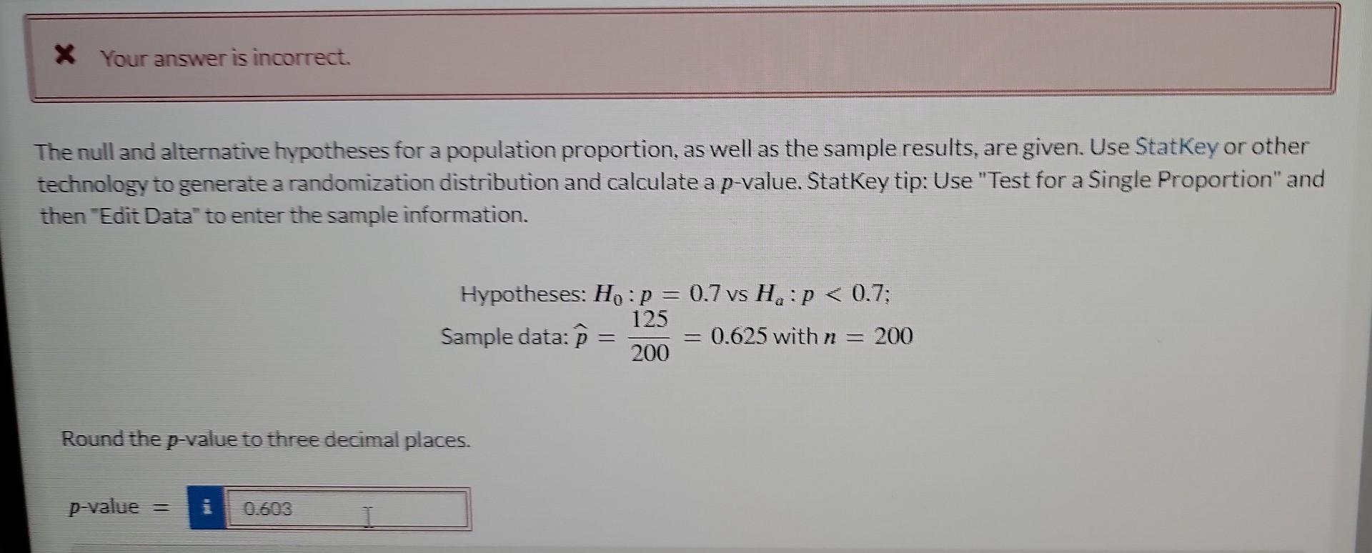 Solved The null and alternative hypotheses for a population | Chegg.com