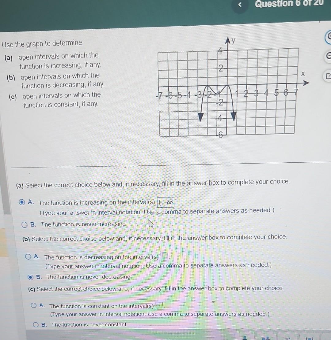 Solved Use the graph to determine (a) open intervals on | Chegg.com
