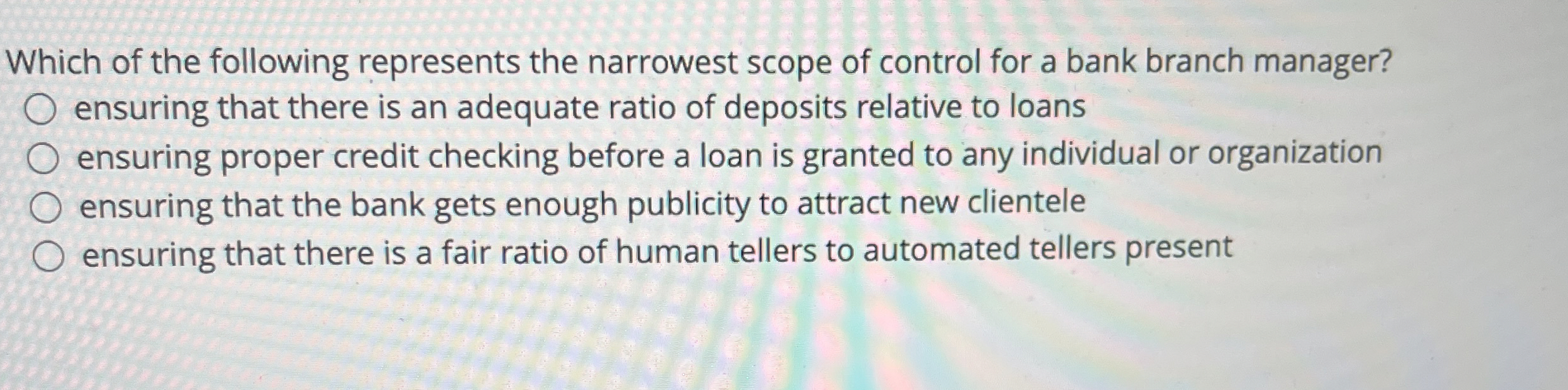 Solved Which of the following represents the narrowest scope | Chegg.com