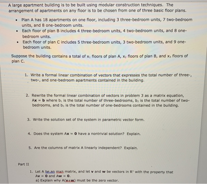 Solved A large apartment building is to be built using | Chegg.com