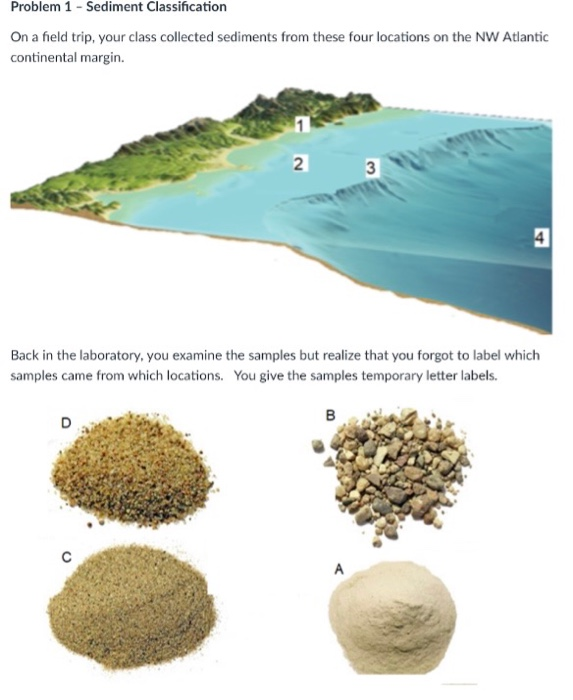 Solved Problem 1 – Sediment ClassificationOn a field trip, | Chegg.com