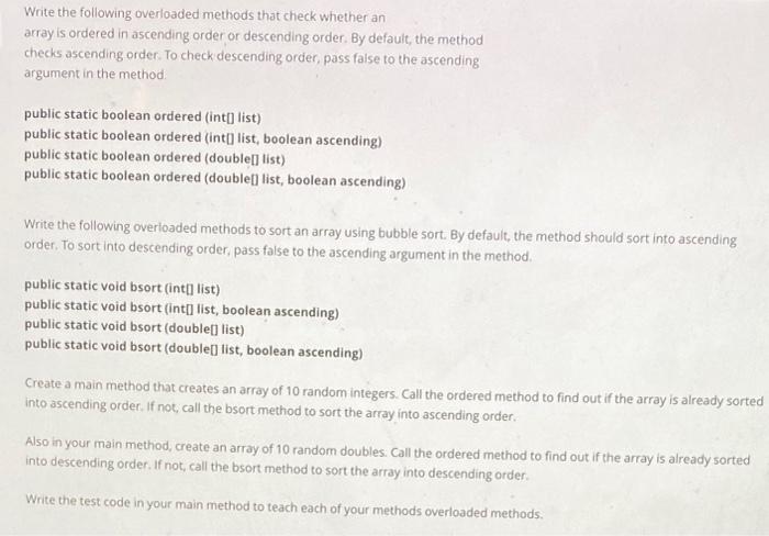 Solved Public Static Boolean Ordered Int]] List Public