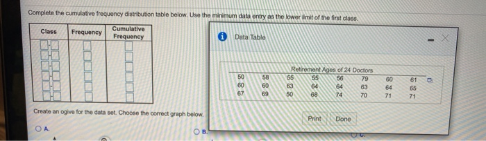 Solved Complete the cumulative frequency distribution table | Chegg.com