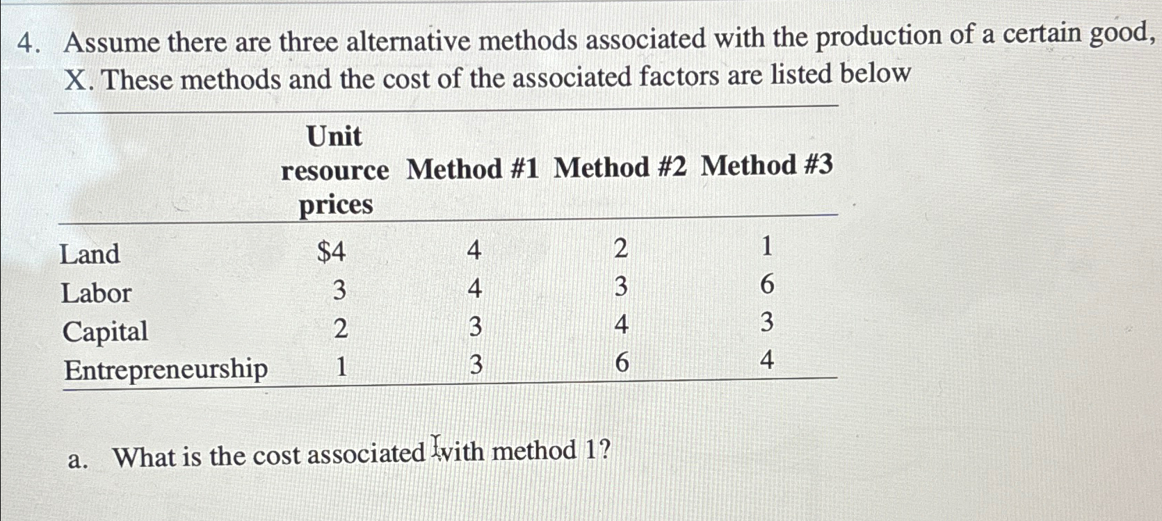 Solved Assume there are three alternative methods associated | Chegg.com