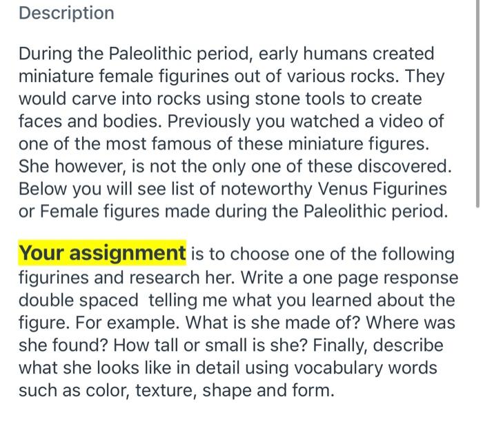 Description During the Paleolithic period, early | Chegg.com