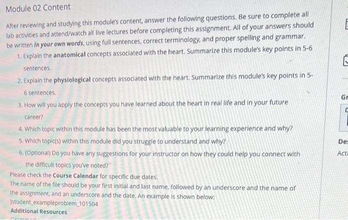 Solved Module 02 Content After reviewing and studying this | Chegg.com