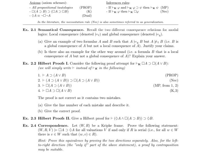 Solved Axioms (axiom schemes): Inferences rules: - All | Chegg.com