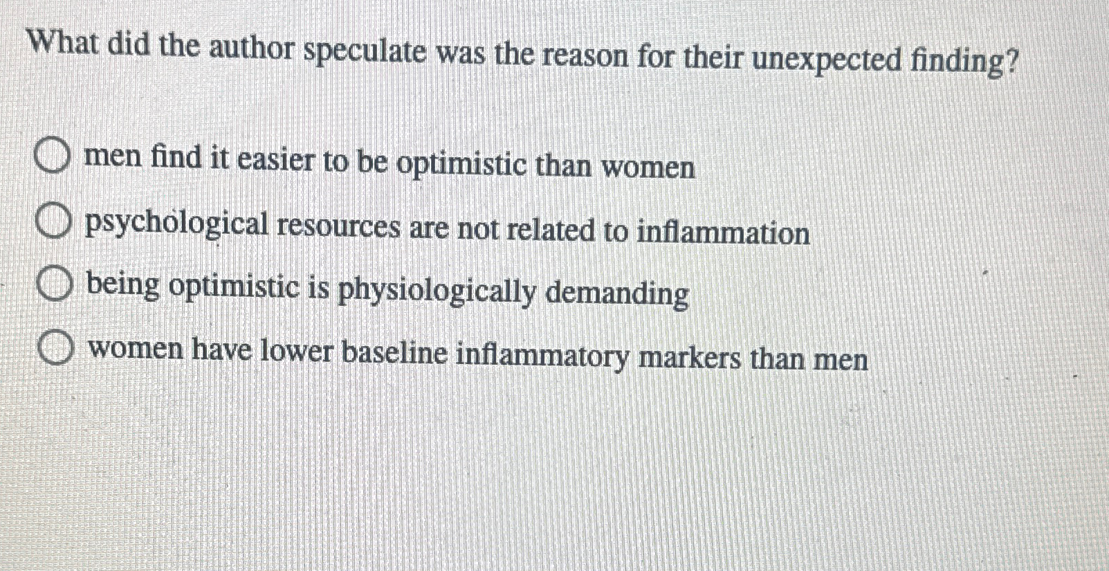 Solved What did the author speculate was the reason for | Chegg.com