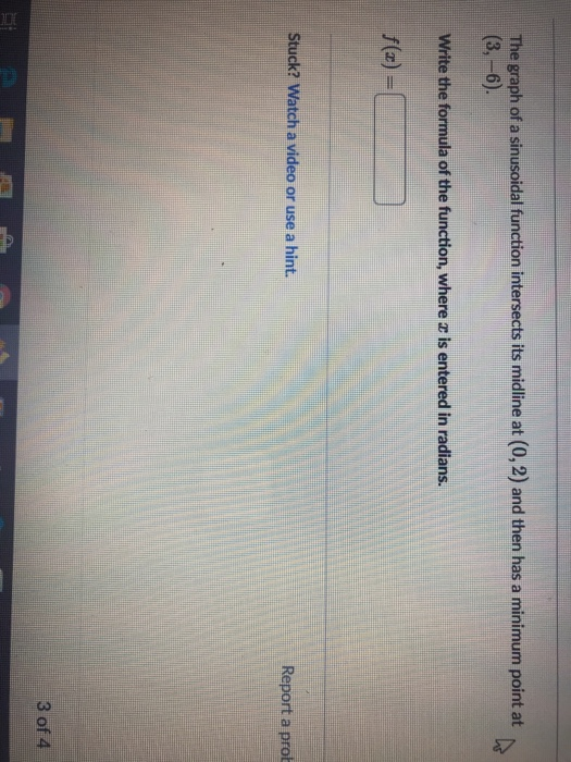 Solved The graph of a sinusiodal function intersects it’s | Chegg.com