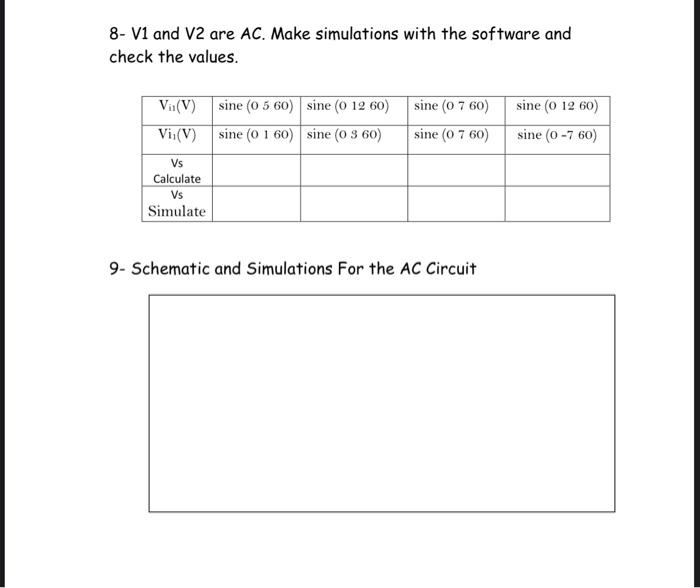 Solved 7- For V1=0.5v, V2=1v, calculate 11, 12 and Vs. | Chegg.com
