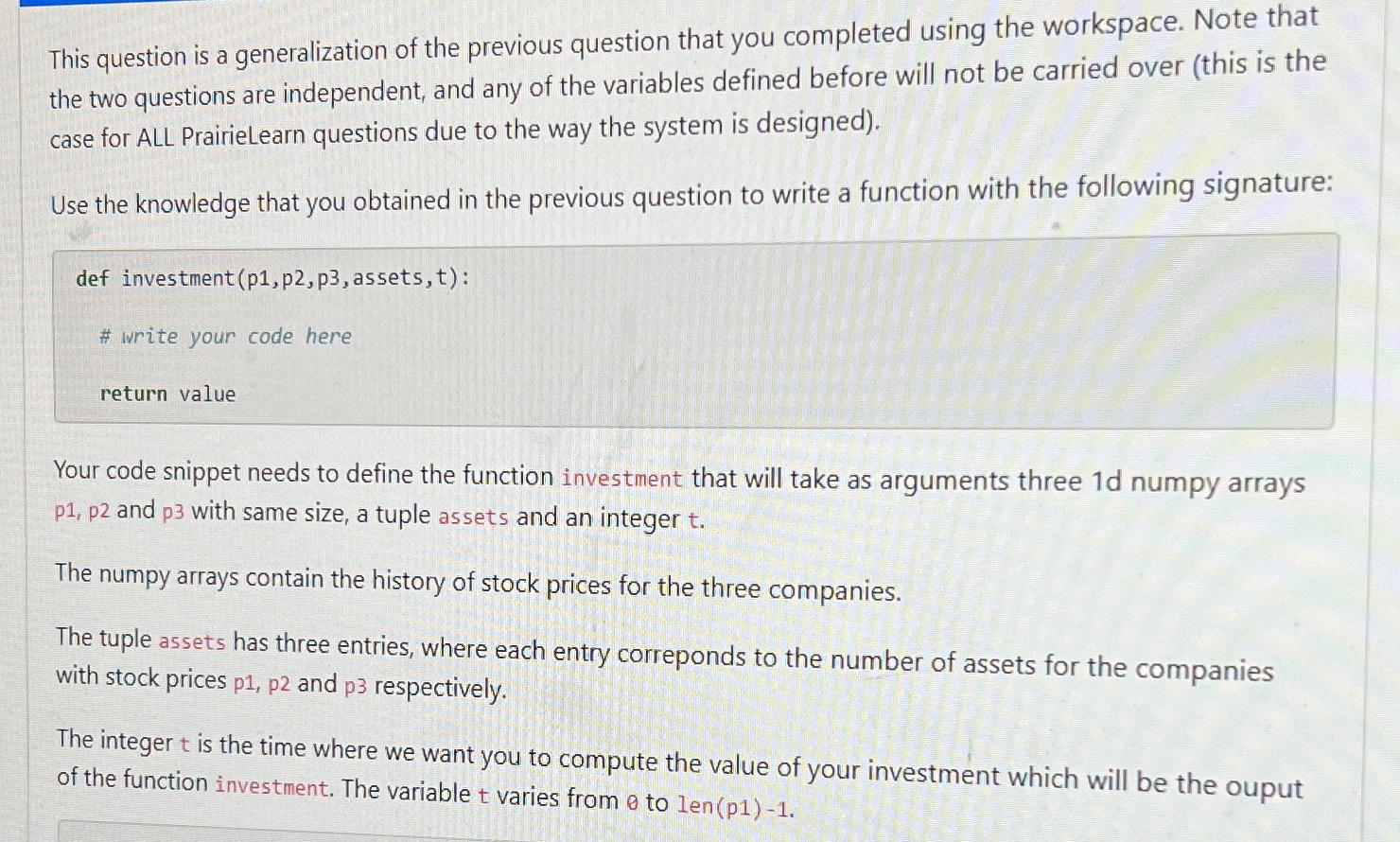 Solved This question is a generalization of the previous | Chegg.com