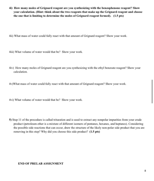 Solved Pre-Lab Assignment Name Grignard Reaction Due 3-2-20. | Chegg.com