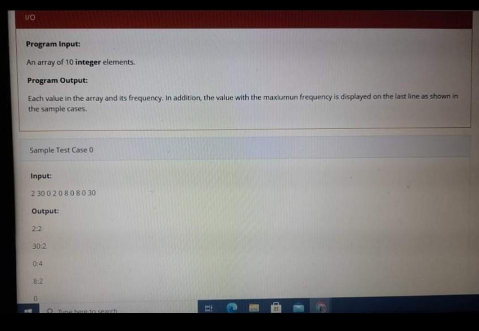 Solved Assignment 3-B: Values frequency in an array Collapse | Chegg.com