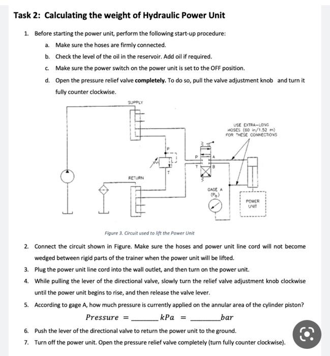 Task 2: Calculating the weight of Hydraulic Power | Chegg.com
