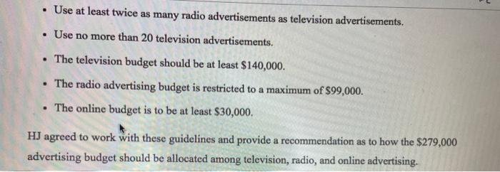 Solved Case Problem Planning an Advertising Campaign 1 The | Chegg.com