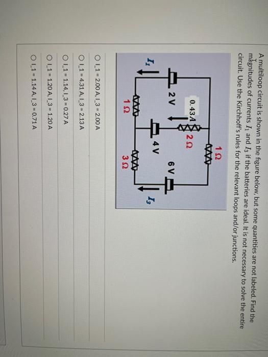 Solved A multiloop circuit is shown in the figure below, but | Chegg.com