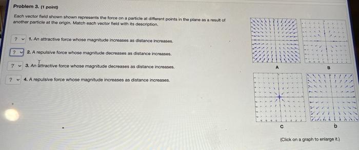 Solved Problem 3. (1 point) Each vector field shown shown | Chegg.com Solved Problem 3. (1 point) Each vector field shown shown | Chegg.com
