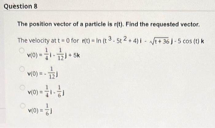 Solved The position vector of a particle is r(t). Find the | Chegg.com