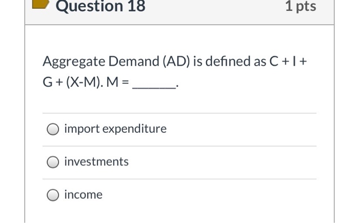 Solved A decrease in aggregate demand (AD) can cause a | Chegg.com