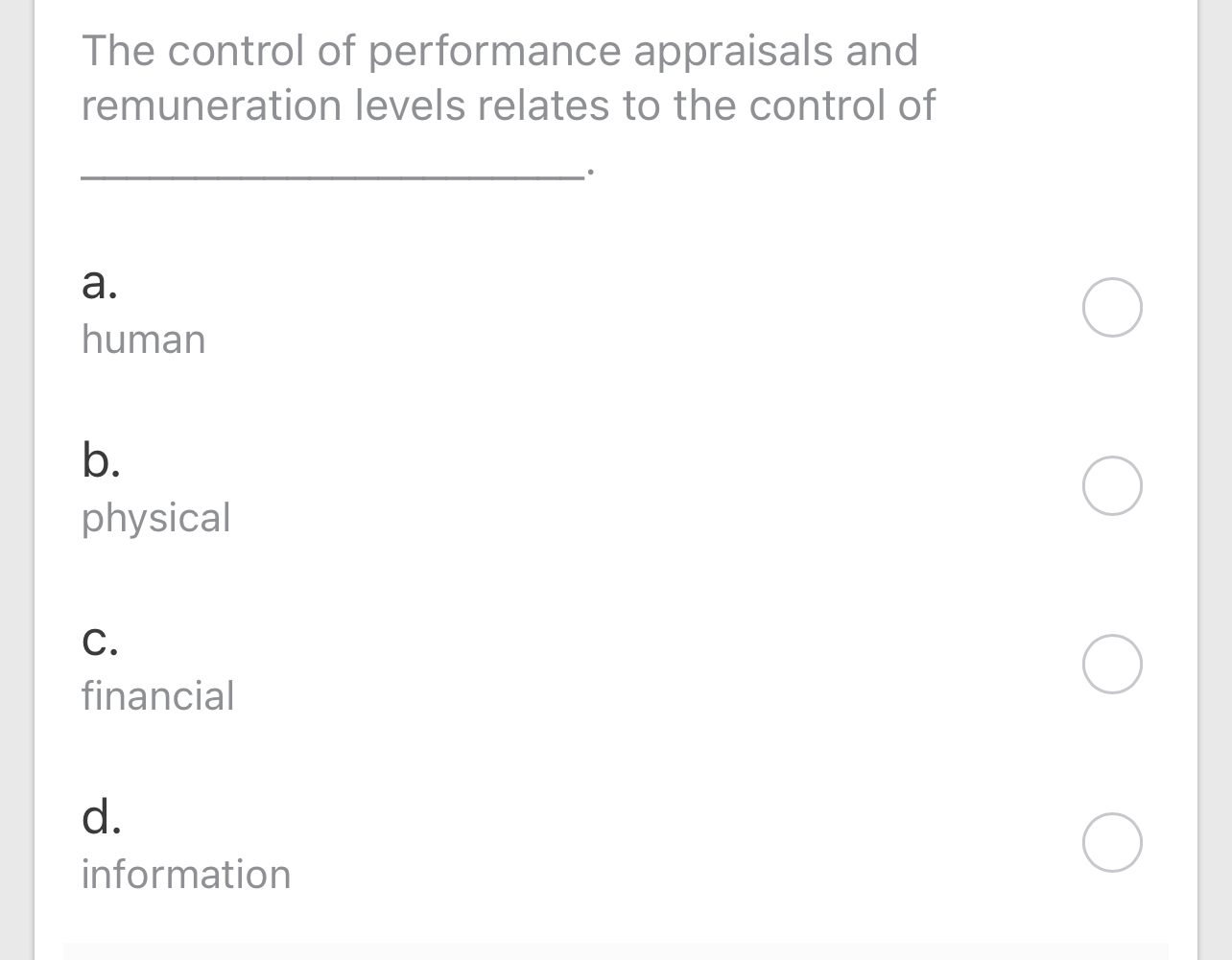 Solved The control of performance appraisals and | Chegg.com