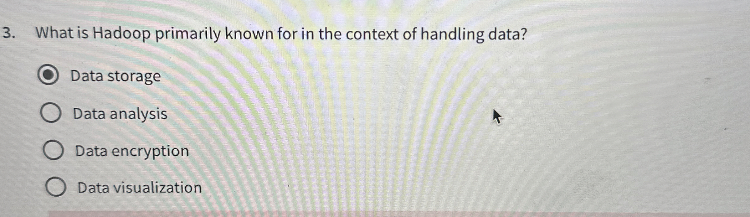 Solved What is Hadoop primarily known for in the context of | Chegg.com