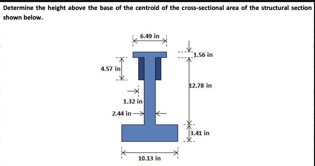 Solved Determine the height above the base of the centroid | Chegg.com