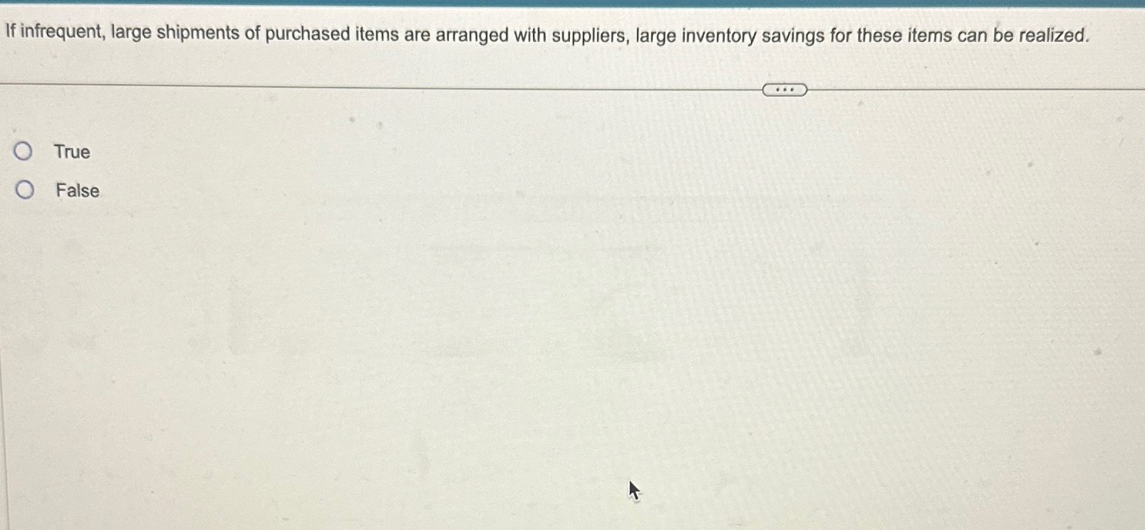 Solved If infrequent, large shipments of purchased items are | Chegg.com