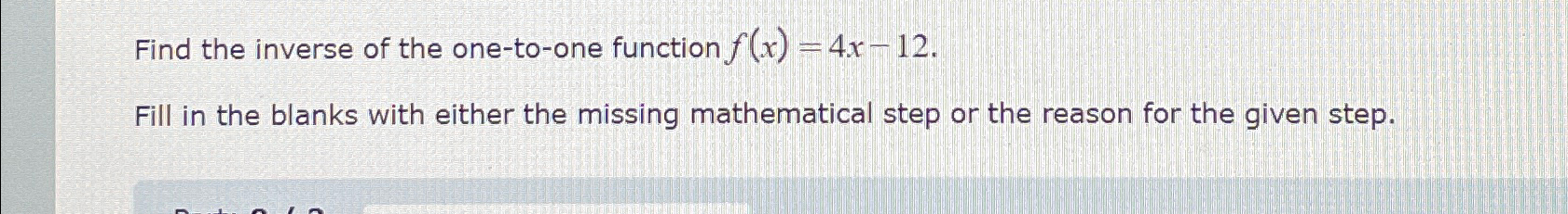 Solved Find the inverse of the one-to-one function | Chegg.com
