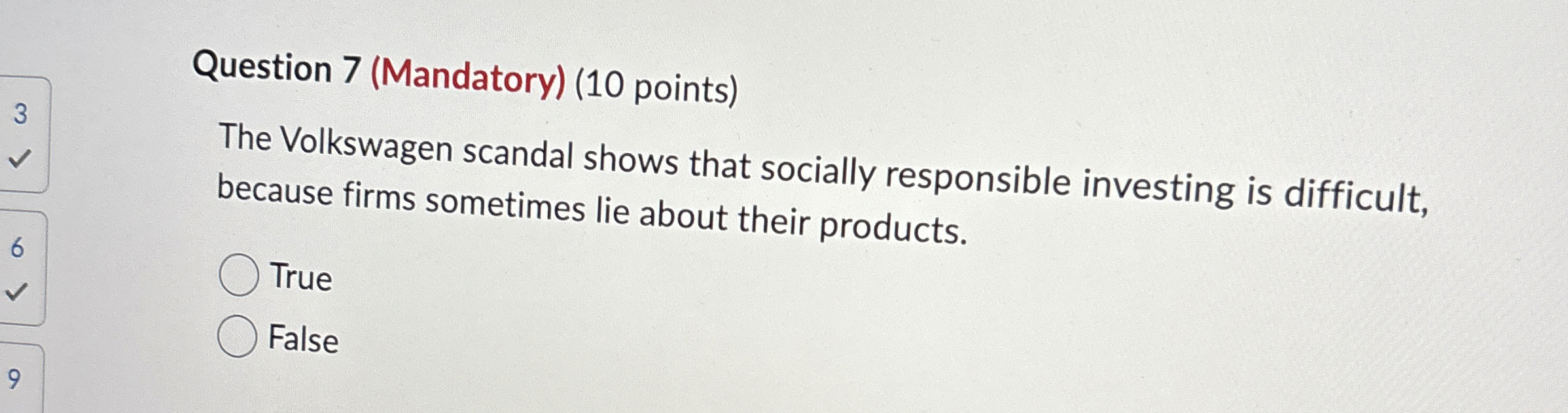 Solved Question 7 (Mandatory) (10 ﻿points)The Volkswagen | Chegg.com