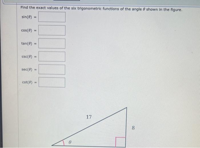 Solved Use the given value to evaluate each function. | Chegg.com